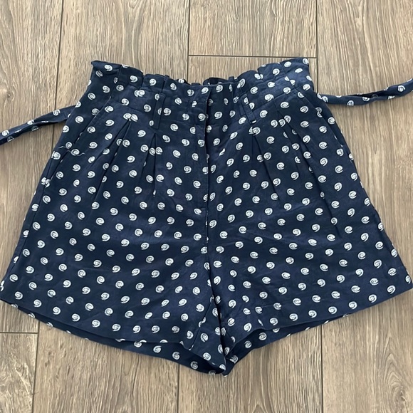 Workshop Republic Clothing | Shorts | Workshop Navy Blue Print Linen ...